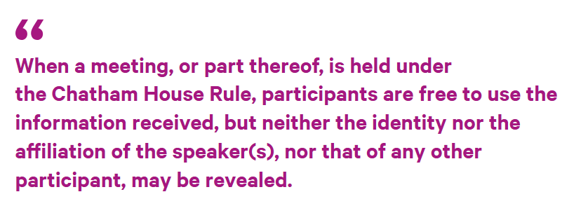 The Chatham House Rule: Anatomy of Controlled Opacity